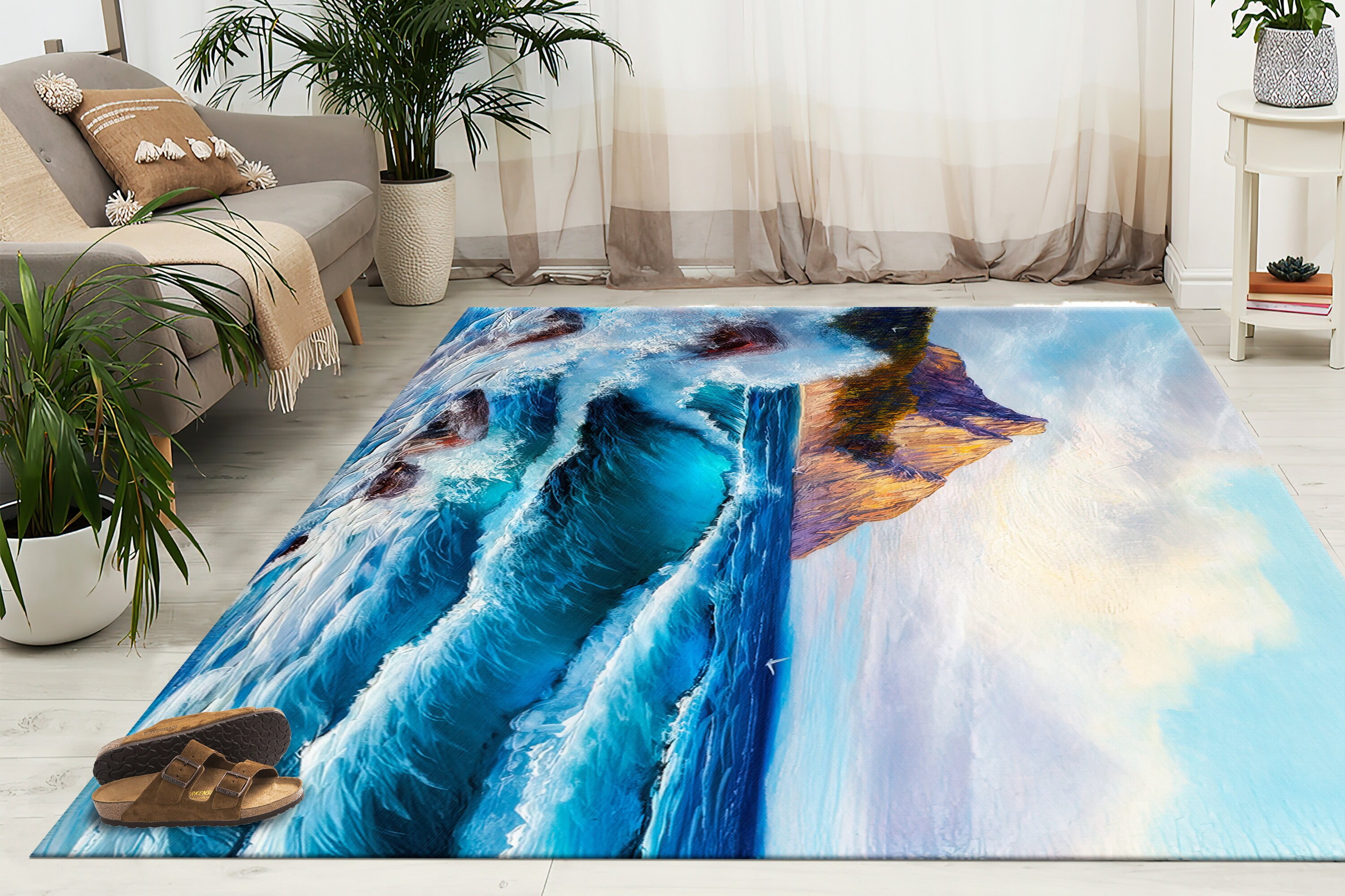 Sea View Rugs, Nature Landscape Rug, Entry Rugs, View Rugs, Machine ...