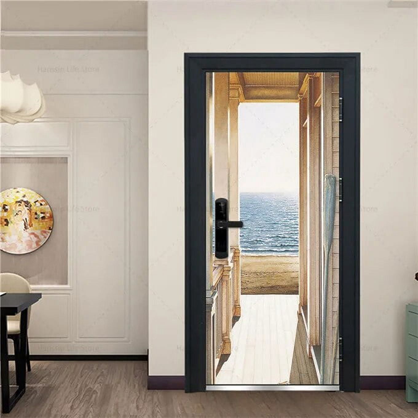 Sea View Scenery Door Sticker Mural Self Adhesive 3D Wallpapers Beach ...