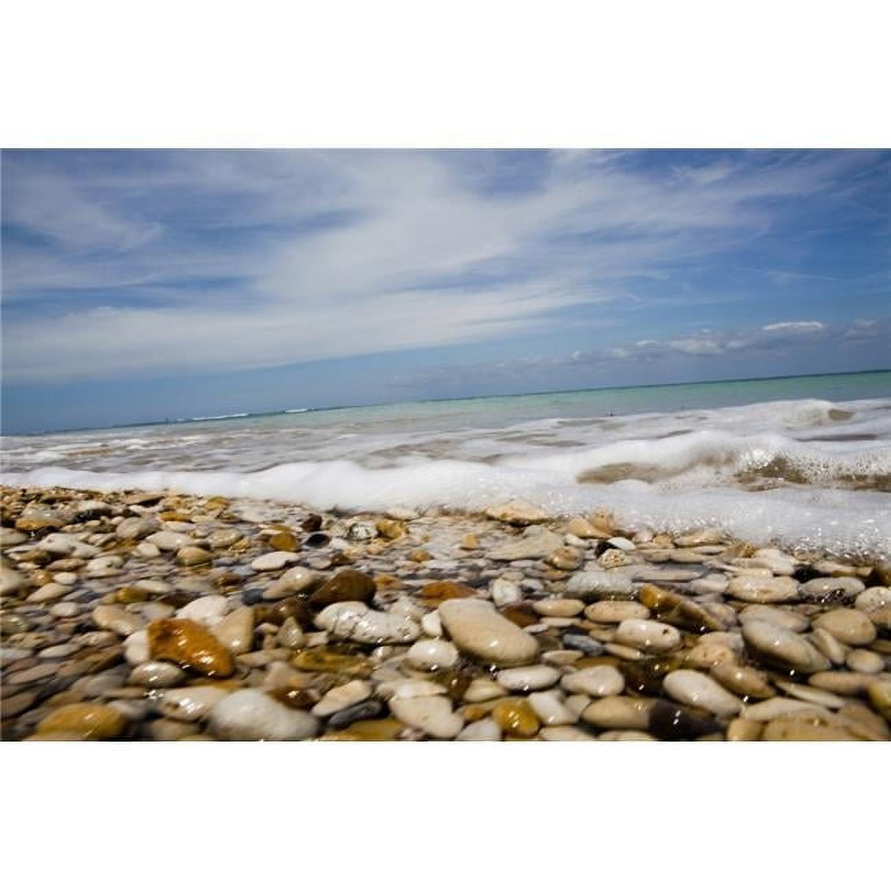 Sea Washing In Onto Sandy Beach Poster Print 34 x 22 - Large - Walmart.com