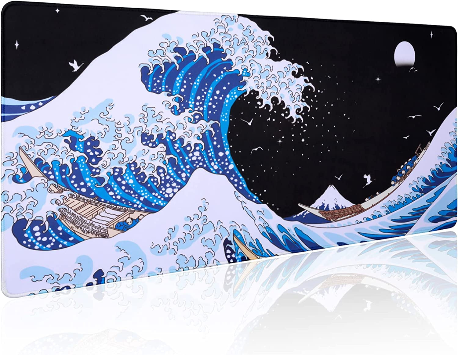Sea Wave Japanese Art Mouse Pad Gaming XXL Full Desk Mat Extra Large ...