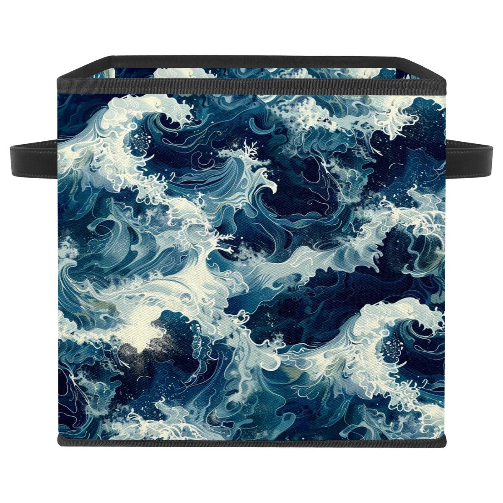 Sea Wave Pattern Storage Bins, Extra Large Closet Storage Cube for ...