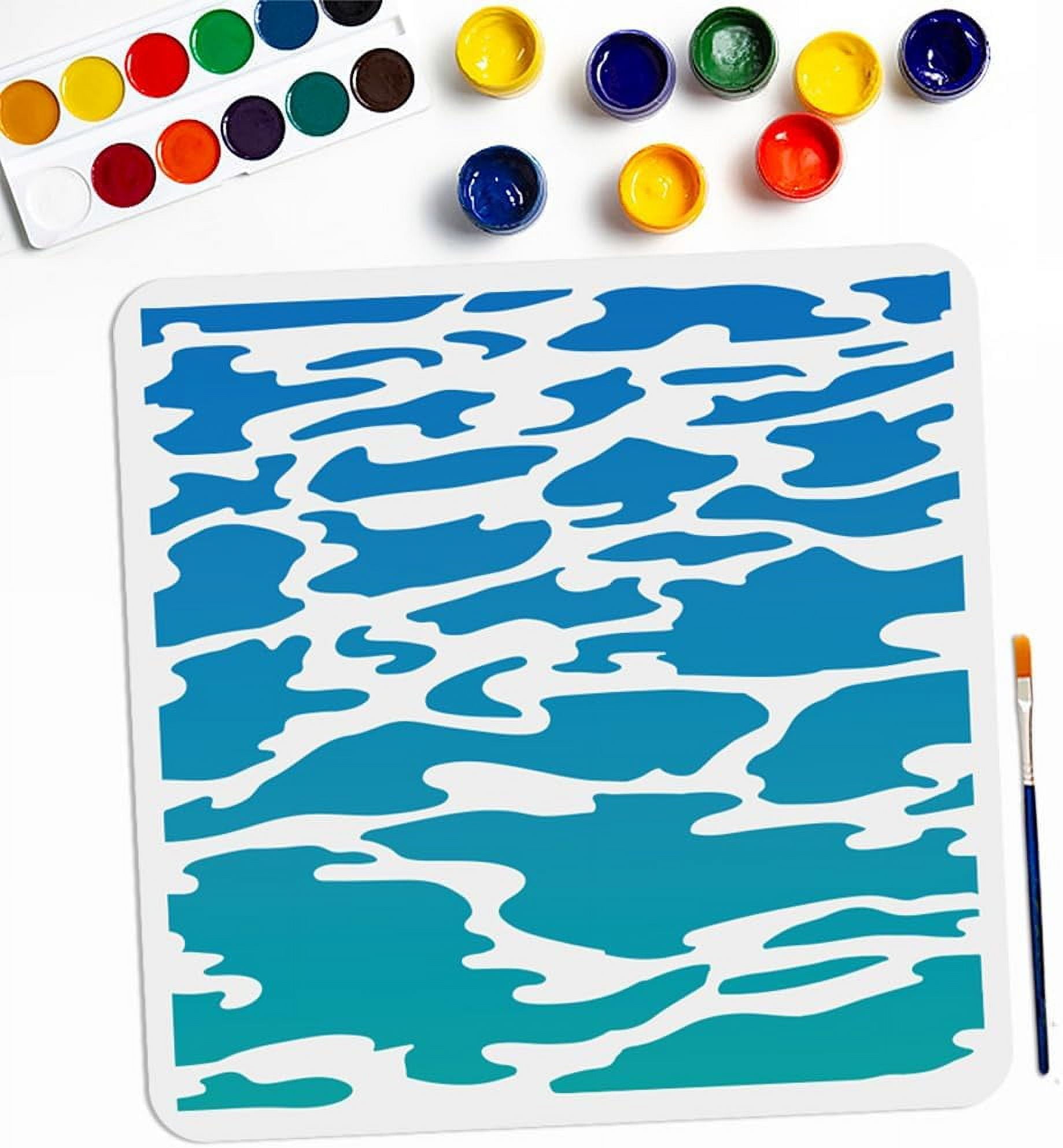 Sea Wave Stencil 11.8×11.8inch Large Summer Ocean Wave Stencils with ...