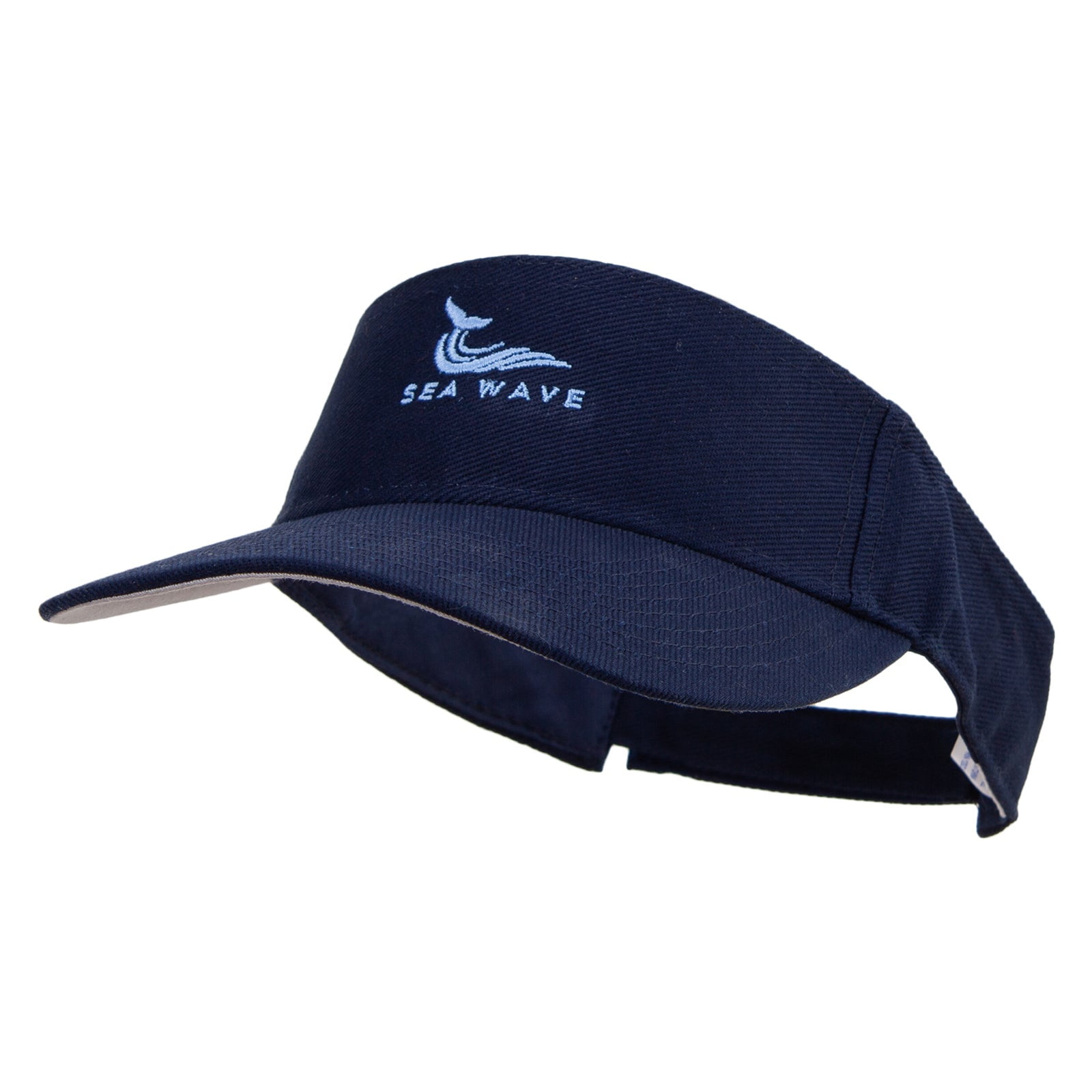 Sea Wave with Whale Embroidered Cotton Sports Visors - Navy OSFM - Walmart.com