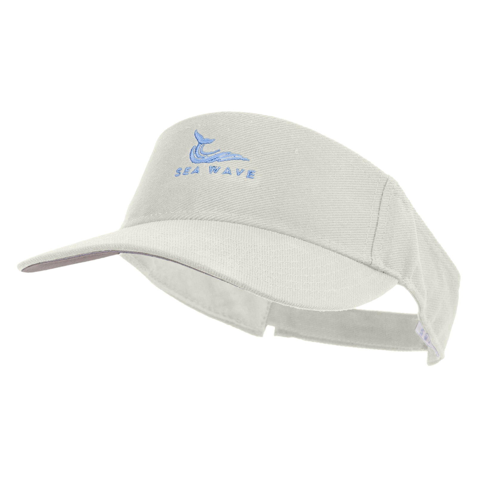 Sea Wave with Whale Embroidered Cotton Sports Visors - White OSFM - Walmart.com