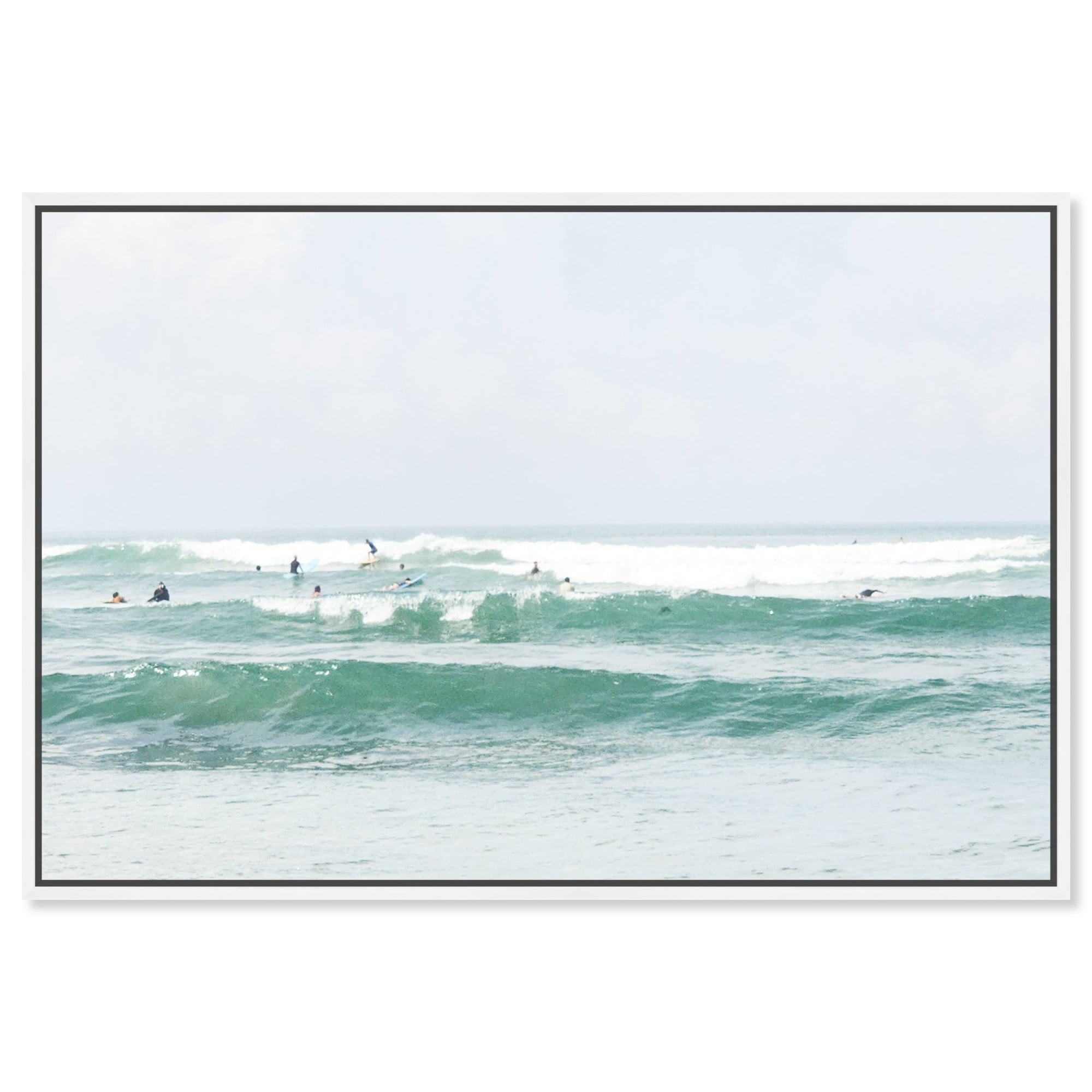 Sea Waves Canvas Californian Retro Wall Art By Notoriart, White Frame ...
