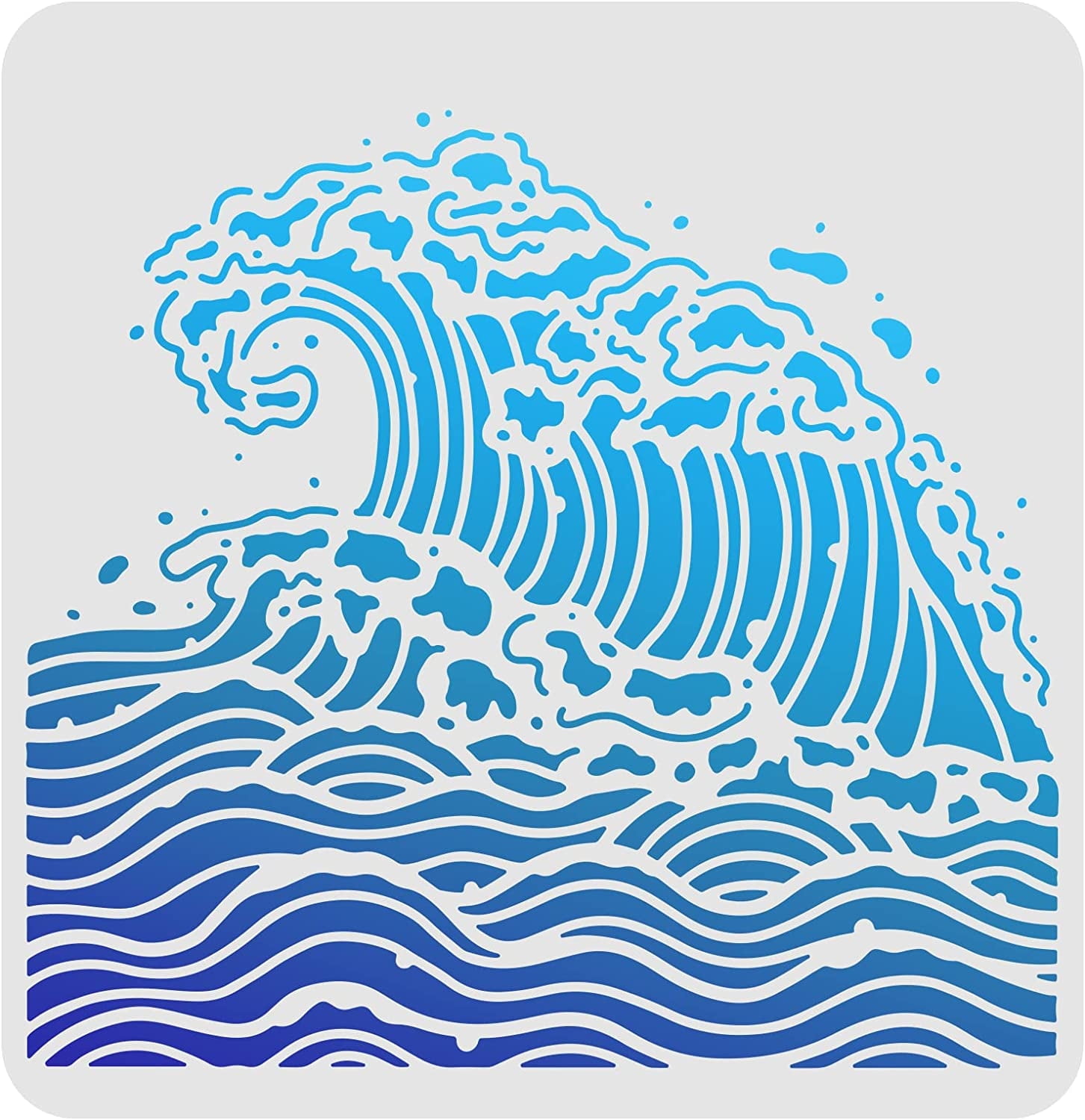 Sea Waves Drawing Painting Stencils Templates 11.8x11.8 inch Plastic ...
