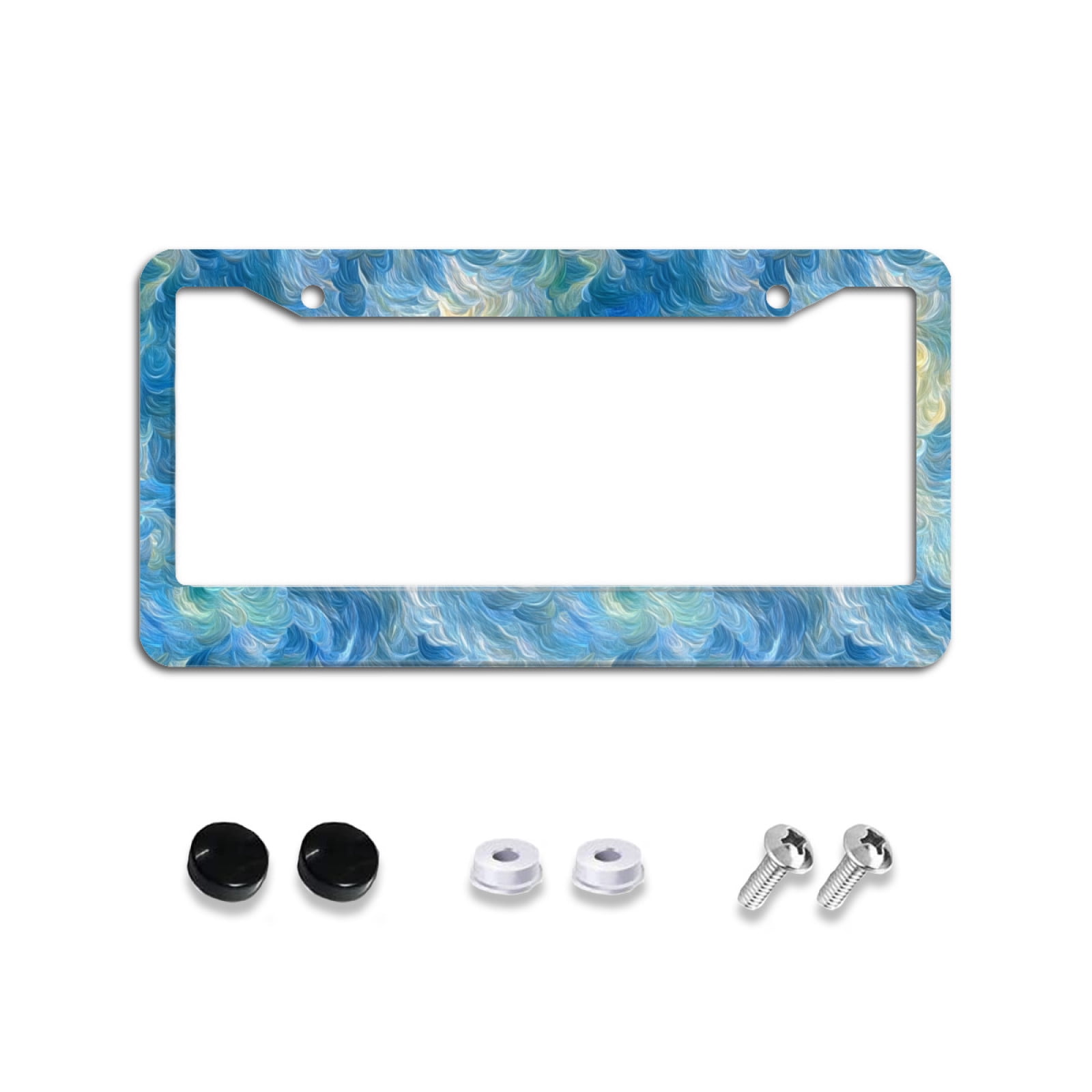 Sea Waves Painting License Plate Frames for Women Men Car Plate Holder ...