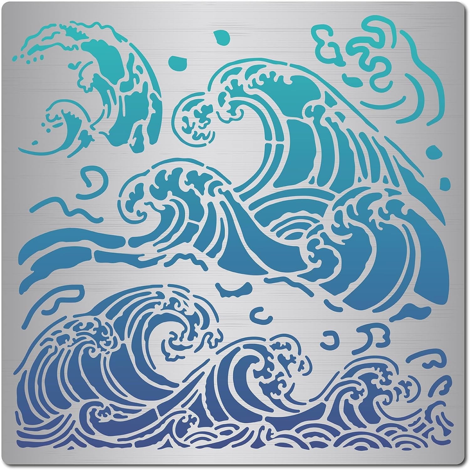 Sea Waves Stencils Metal Drawing Painting Template Reusable Ocean Wave ...