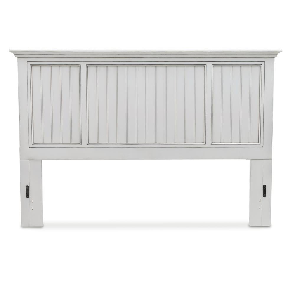 Sea Wind Florida Monaco Coastal Solid Wood King Headboard in White ...