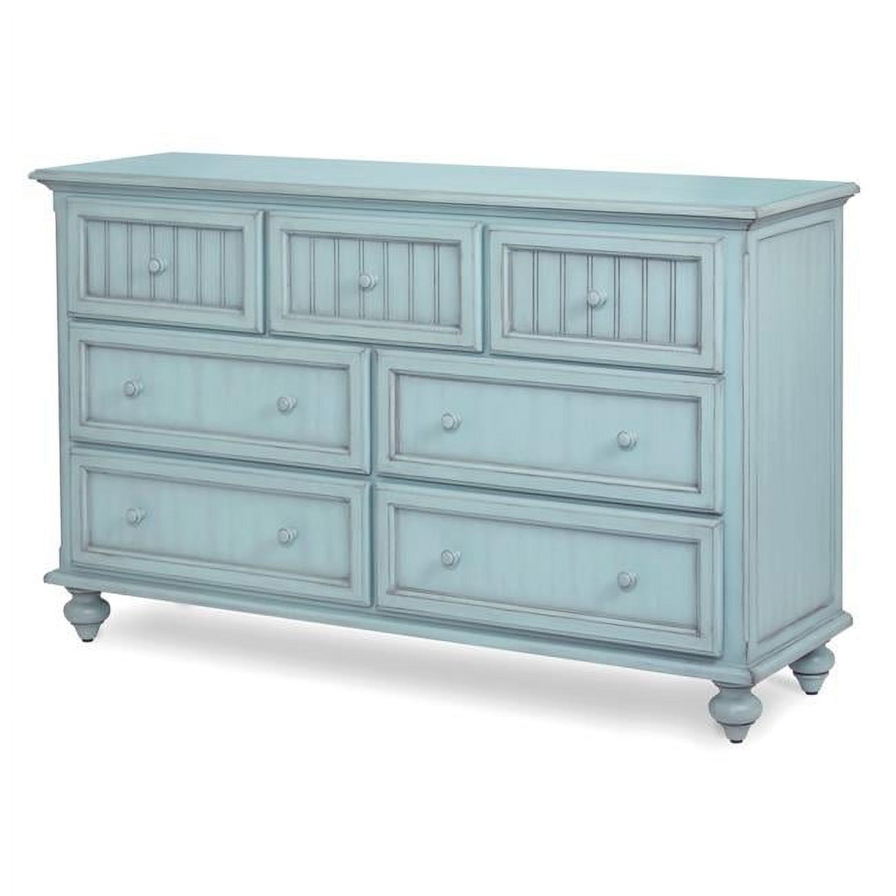 Sea Wind Florida Monaco 7 Drawer Solid Wood Bedroom Dresser in Blue ...