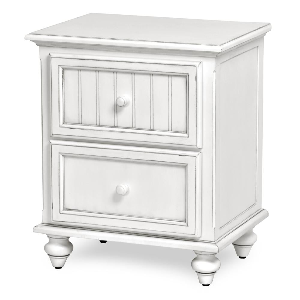 Sea Wind Monaco Collection White Wood Nightstand with 2 Drawers - Walmart.com