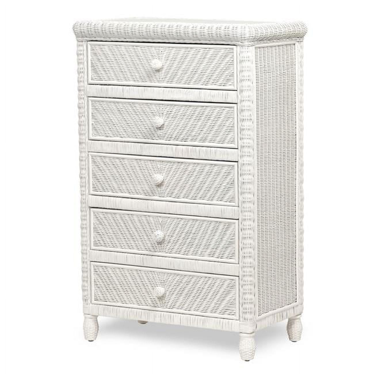 Sea Wind Florida Santa Cruz Solid Wood Dresser with Glass Top and 5 ...
