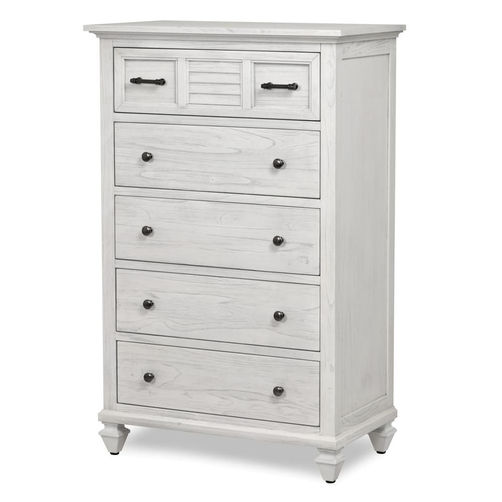 Sea Wind Florida Surfside Wood Chest with 5 Drawers in White - Walmart.com