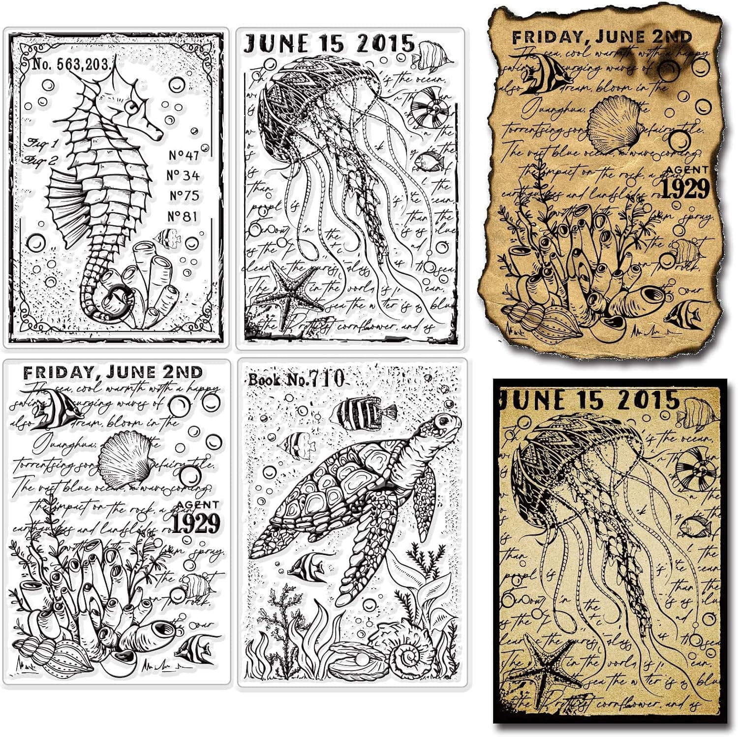 Sea World Clear Stamps for Card Making Decorative Seahorses Shell Sea ...