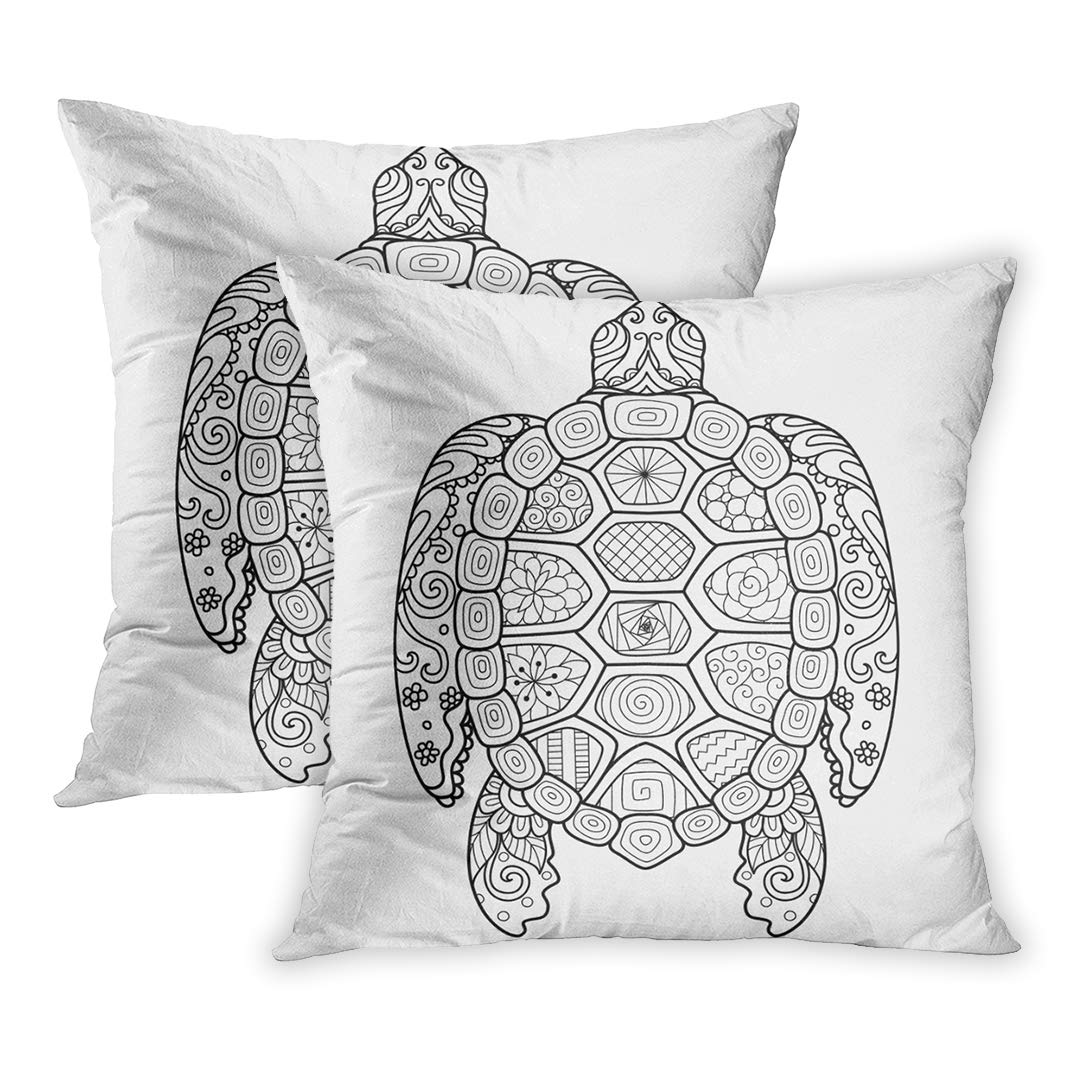 Sea Zendoodle Turtle for Tattoo and Adult Coloring Book Page Stock ...