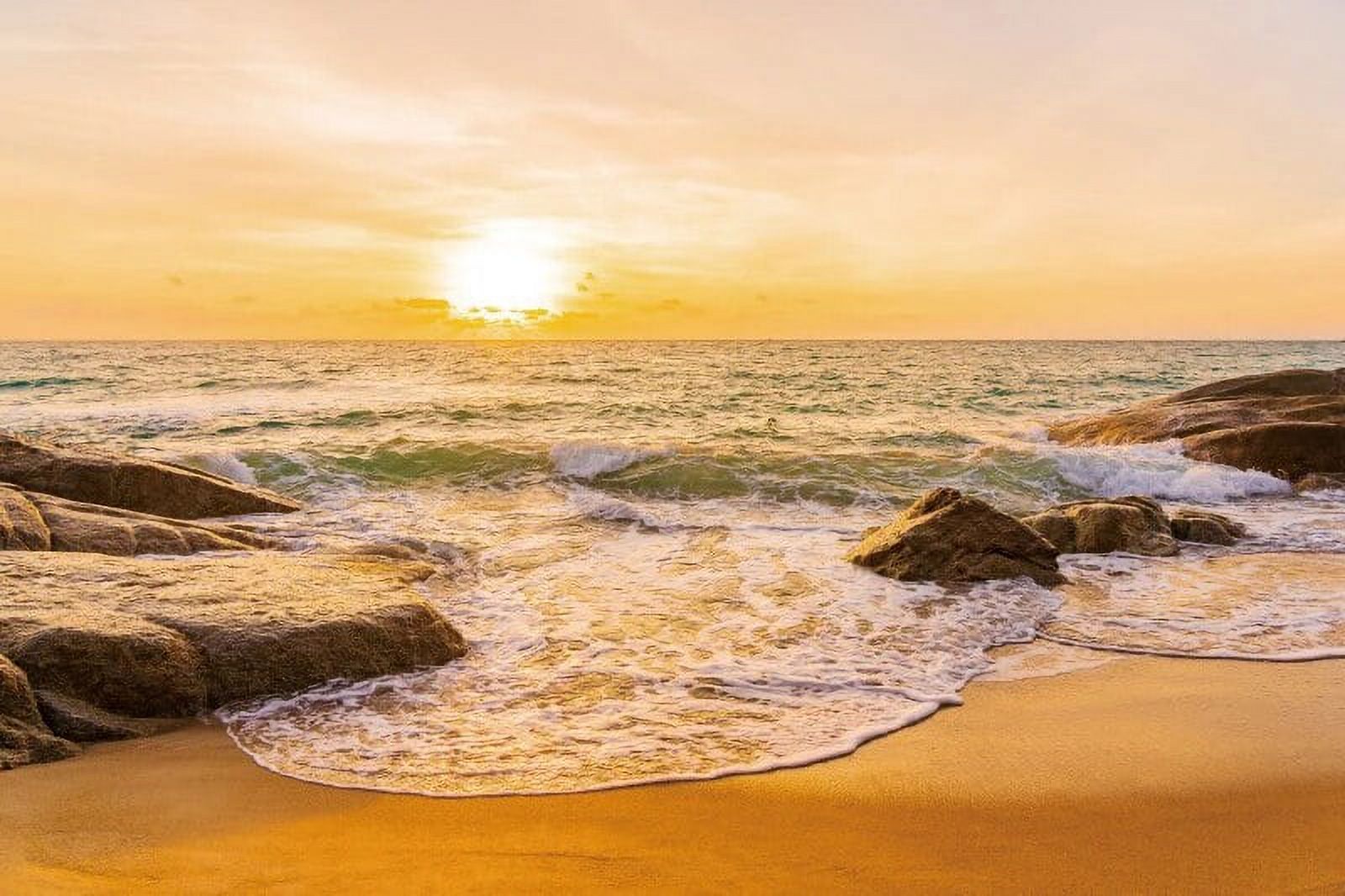 Sea and Beach Seaside Photo Backdrops Dusk Sunset Waves Summer Holiday ...
