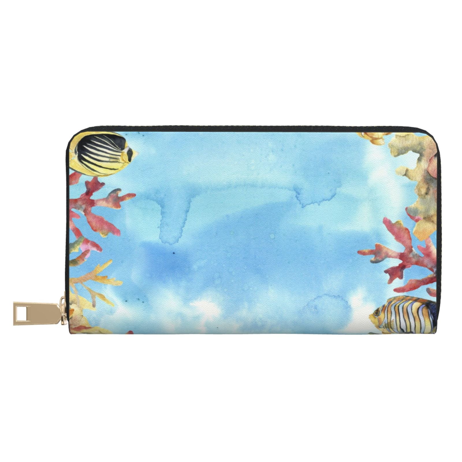 Sea and Fish Wallet Women, Leather Bifold Multi Card Wallet, Women's ...