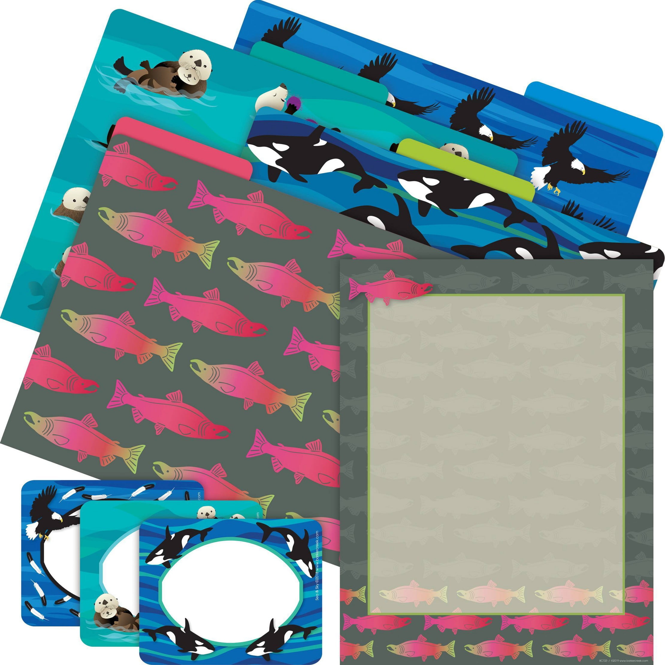 Sea and Sky Salmon Get Organized File Folders Set Multi-Design 107 per ...