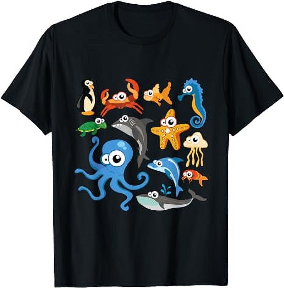 Sea animals kids, Ocean creatures shirt, cute Sea animals T-Shirt ...