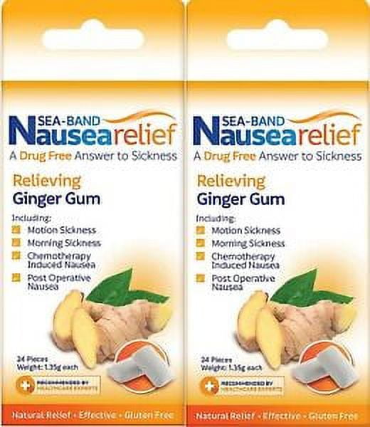 Sea-band Anti-Nausea Ginger Gum 24ct ( 2 pack ) - Walmart.com