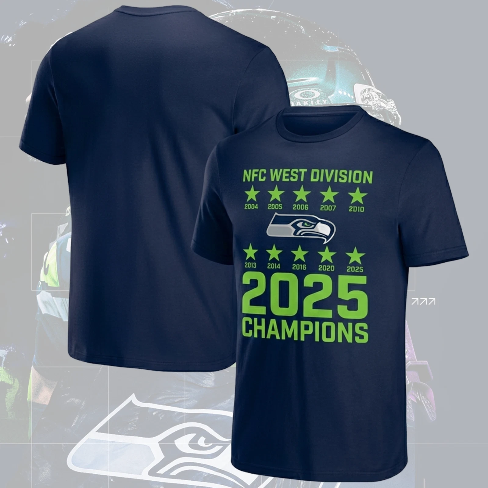Sea-hawk Football Shirt, 2025 NF.C West Division Champions Shirt, Retro ...