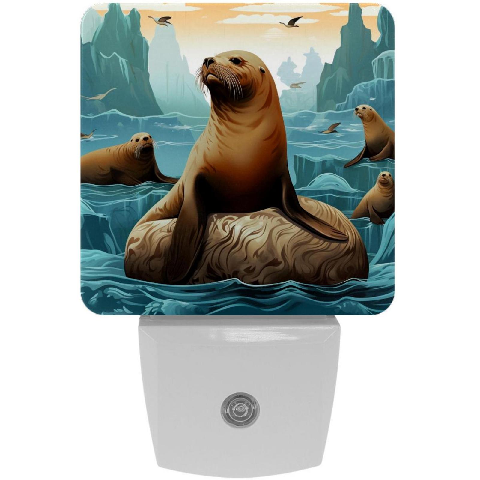 Sea lion LED Square Night Lights - Modern and Versatile Plug-in ...