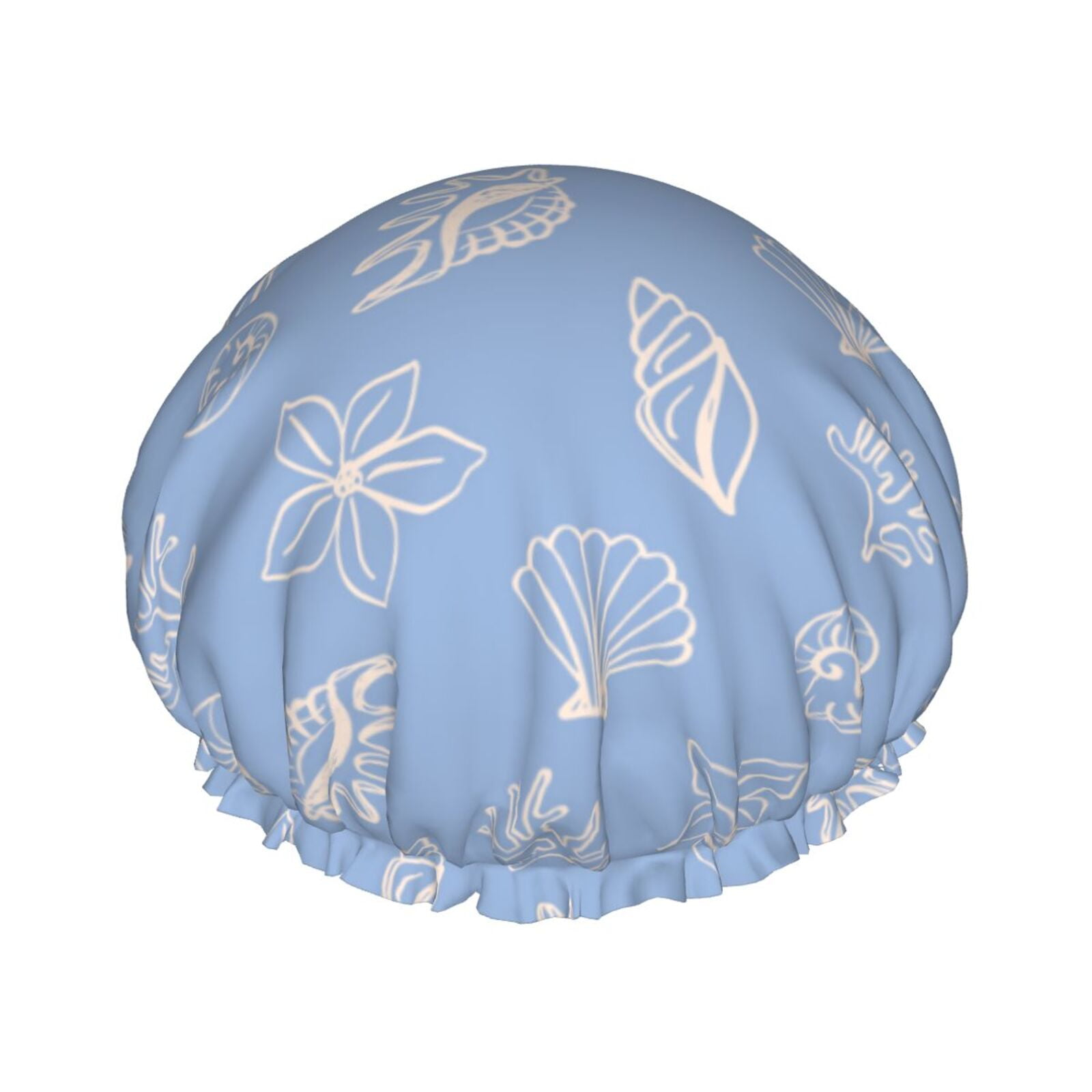 Sea shell ocean beach Shower Cap Reusable Waterproof, Double Waterproof ...