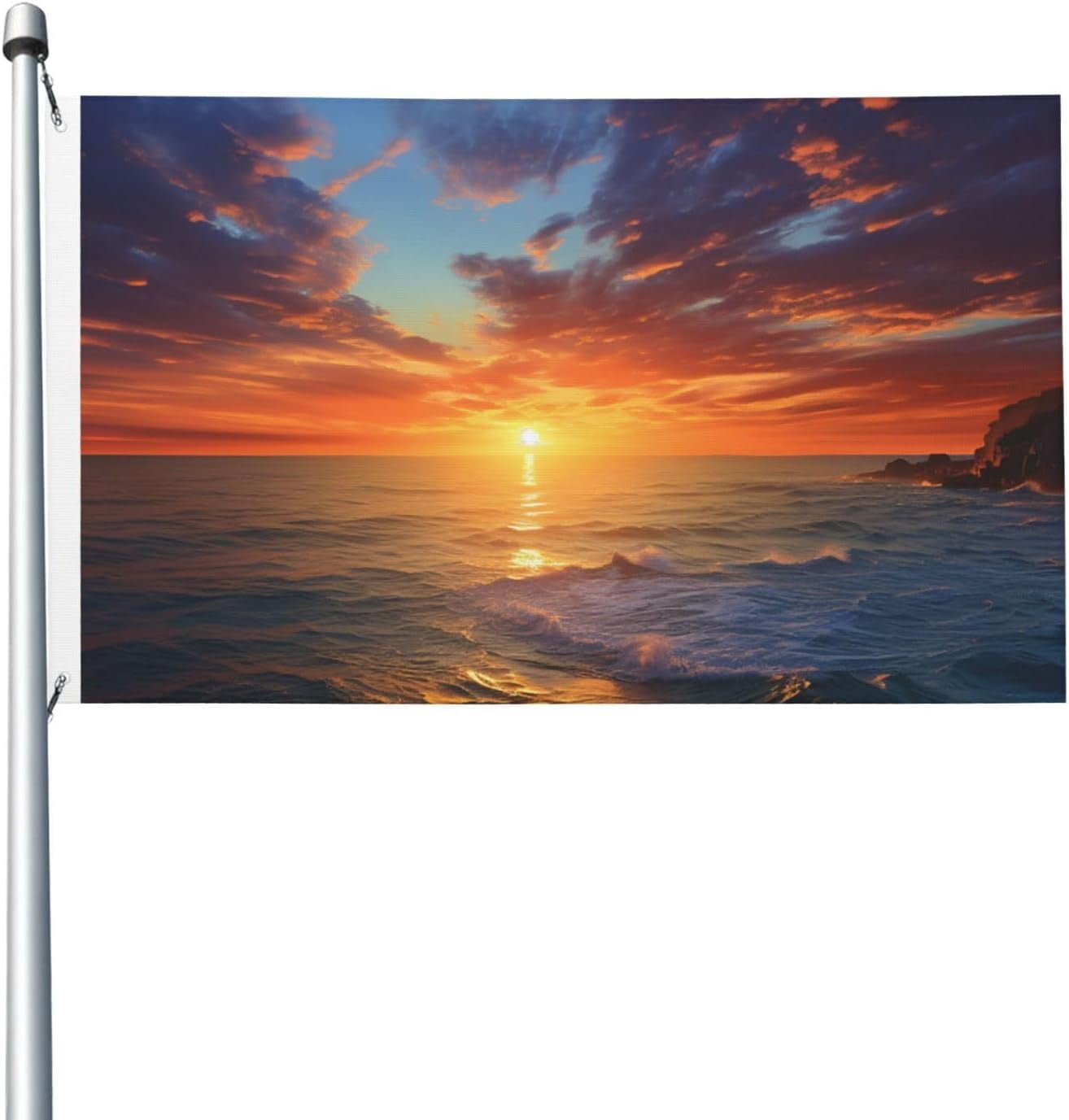 Sea and sunset Garden Flag Welcome Flags for Outside Holiday Banner ...