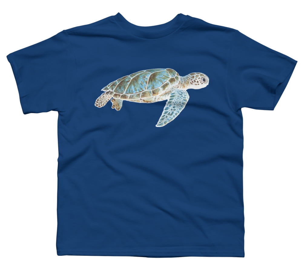 Sea turtle Boys Royal Blue Graphic Tee - Design By Humans XS - Walmart.com
