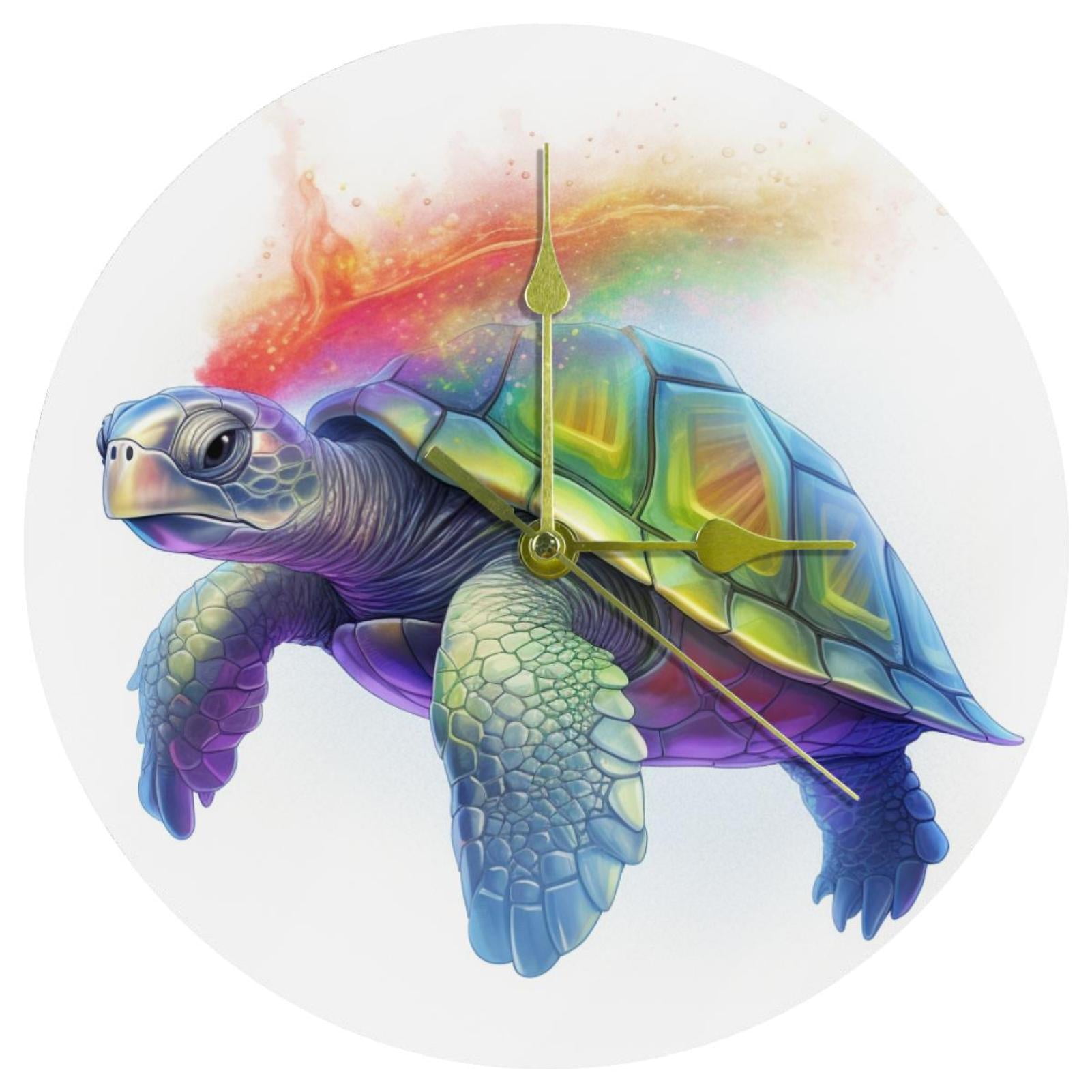 Sea turtle Circular Acrylic Wall Clock - Elegant Timepiece for Home ...