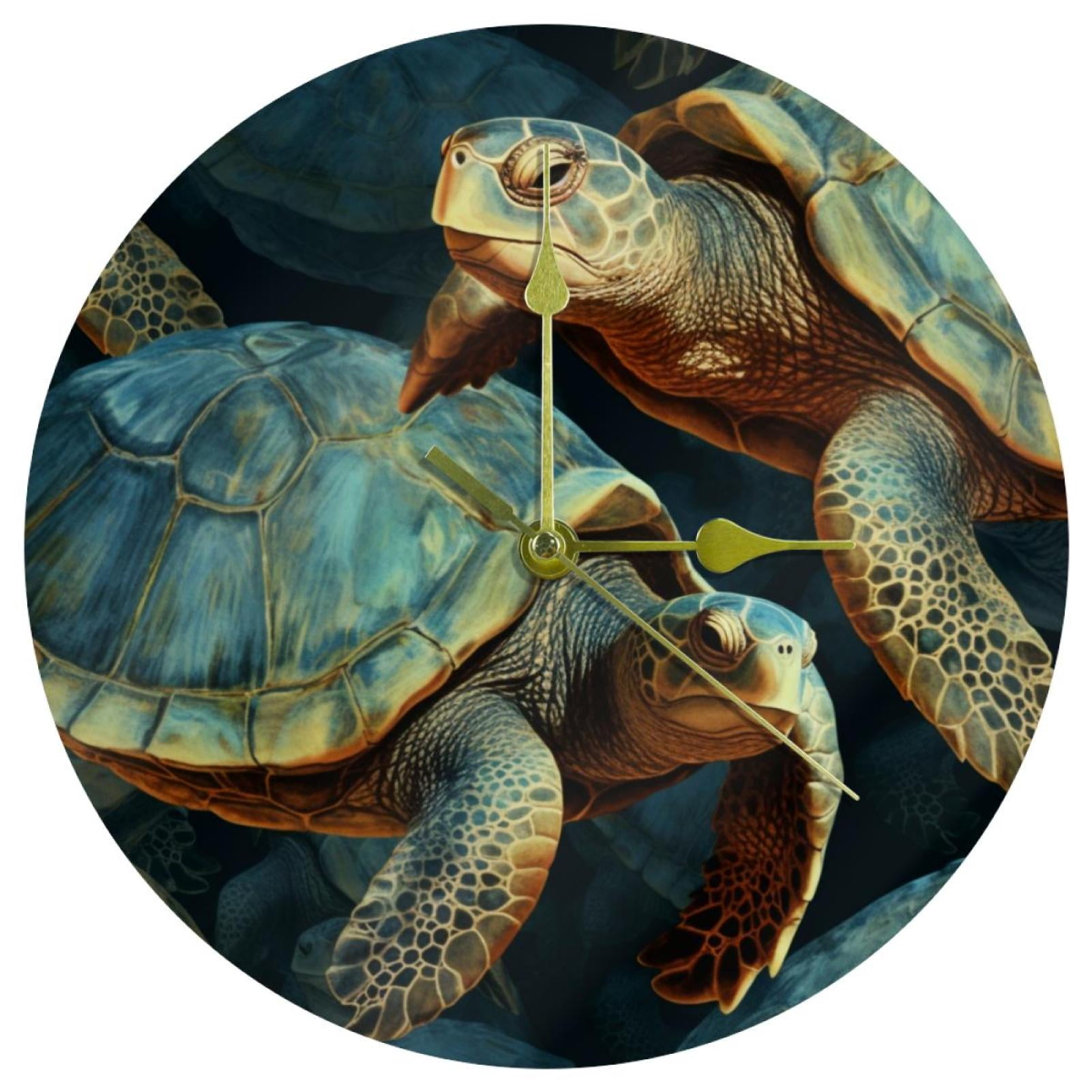 Sea turtle Circular Acrylic Wall Clock - Sleek and Stylish Timepiece ...