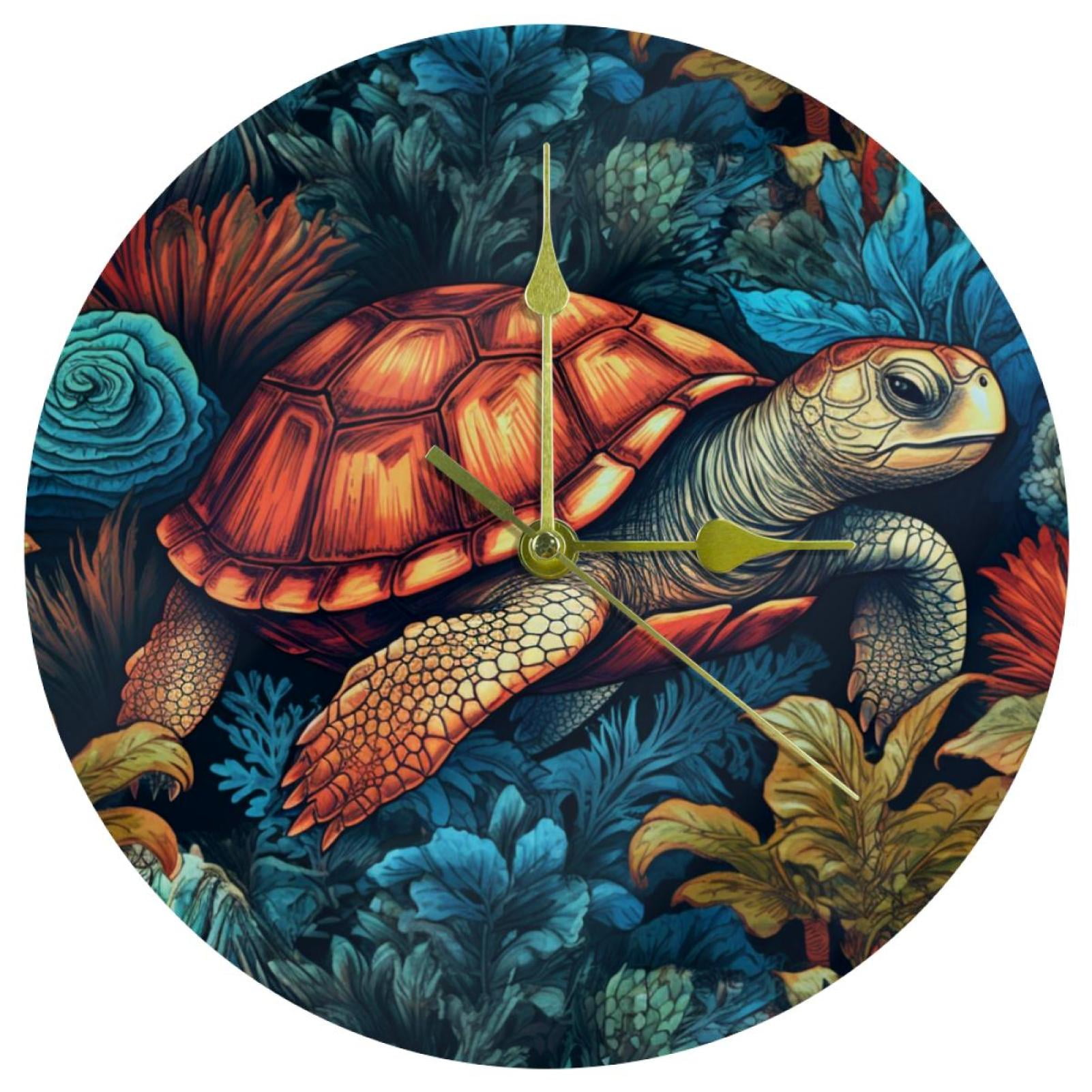 Sea turtle Circular Acrylic Wall Clock - Stylish Timepiece for Home ...