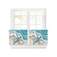 Sea turtle Coastal Starfish Beach Short Blackout Curtains 24 Inch Long ...