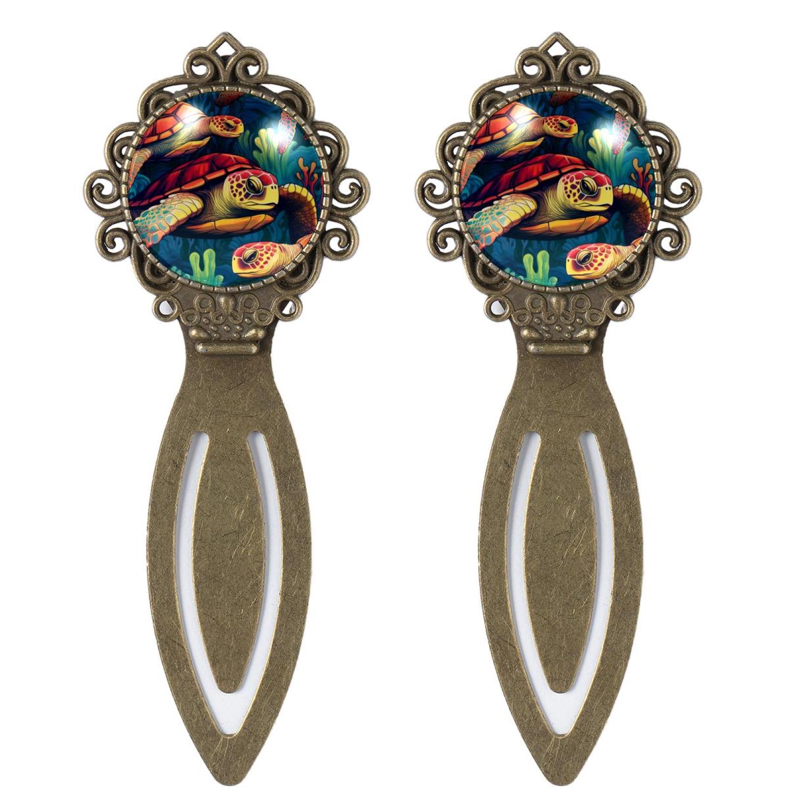 Sea turtle Copper-Colored Lace Bookmarks - Set of 2 Stainless Steel ...