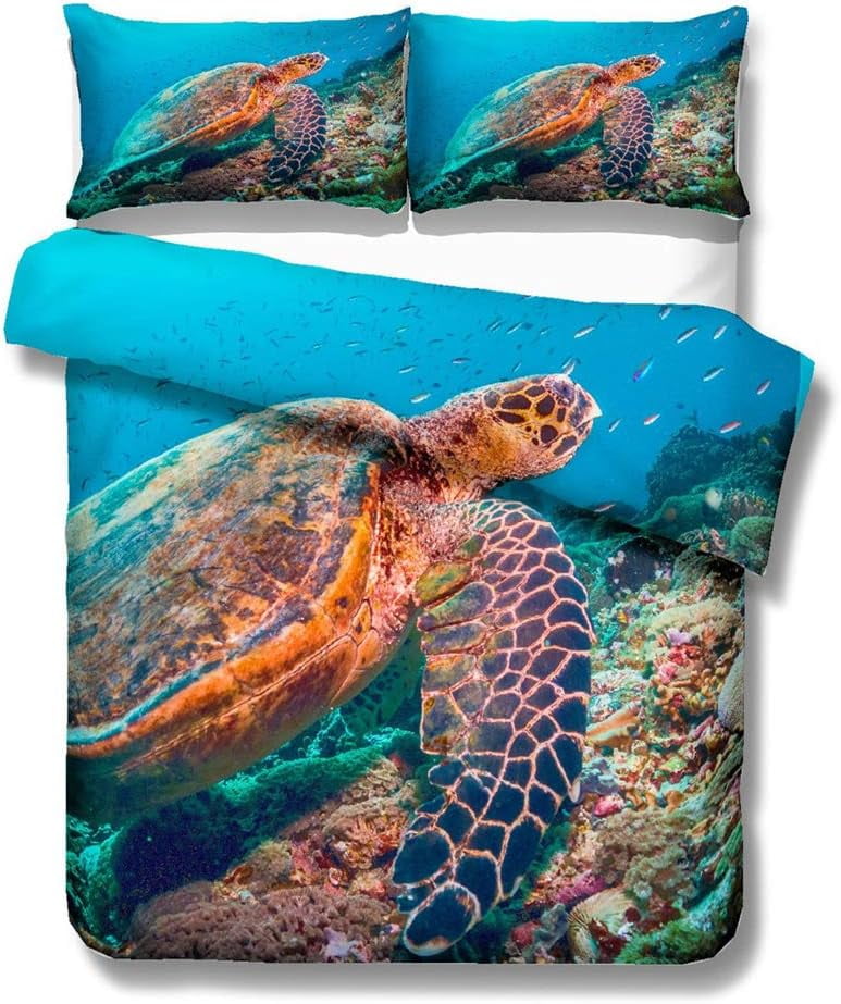 Sea turtle Duvet Cover Set,Bedding Set for Kids and Adult, Home Decor ...