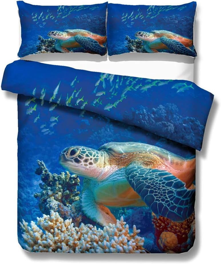 Sea turtle Duvet Cover Set,Bedding Set for Kids and Adult, Home Decor ...