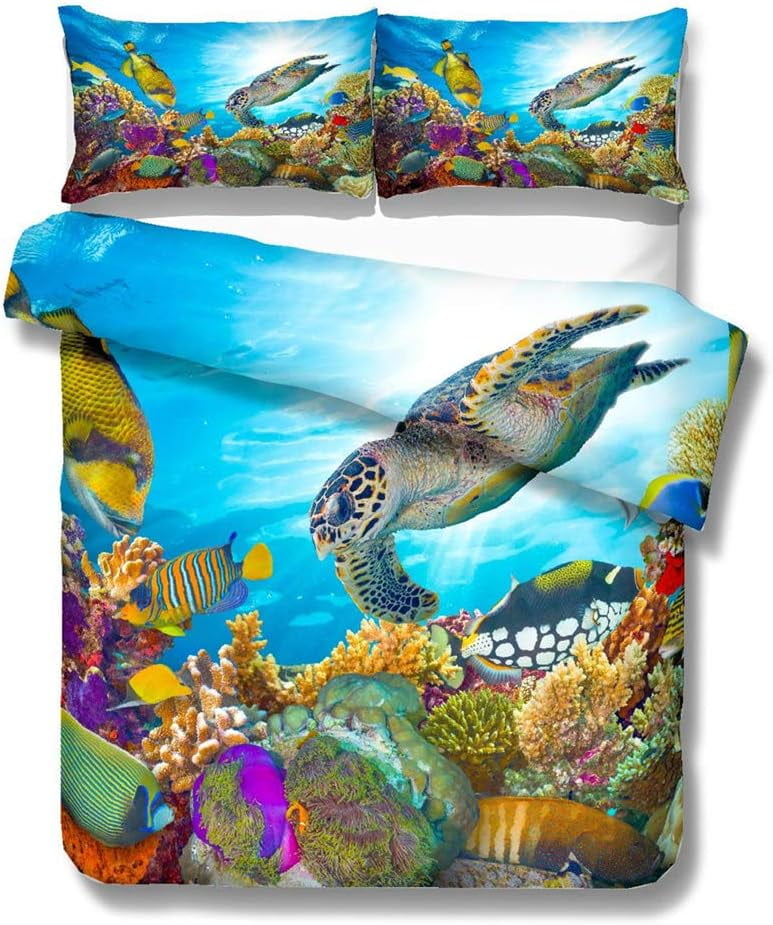 Sea turtle Duvet Cover Set,Bedding Set for Kids and Adult, Home Decor ...