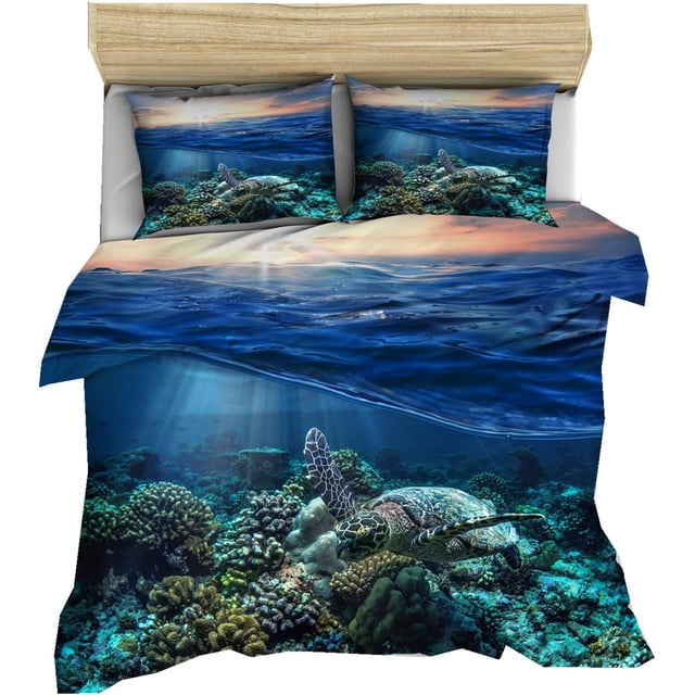 Sea turtle Duvet Cover Set,Bedding Set for Kids and Adult, Home Decor ...