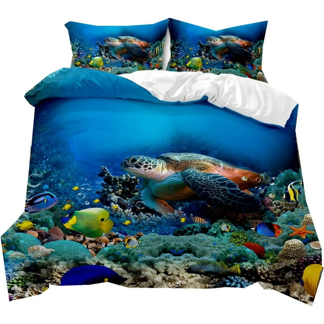 Sea turtle Duvet Cover Set,Bedding Set for Kids and Adult, Home Decor ...