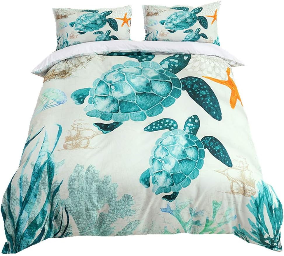 Sea turtle Duvet Cover Set,Bedding Set for Kids and Adult, Home Decor ...