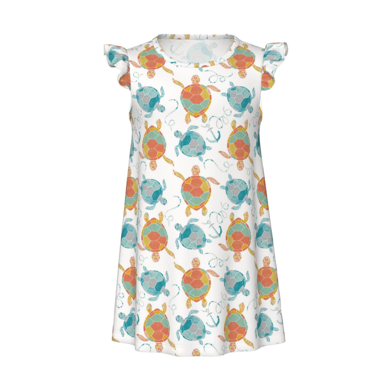 Sea turtle Girls Nightgowns, Pajamas for Girls, Soft Flutter Short ...