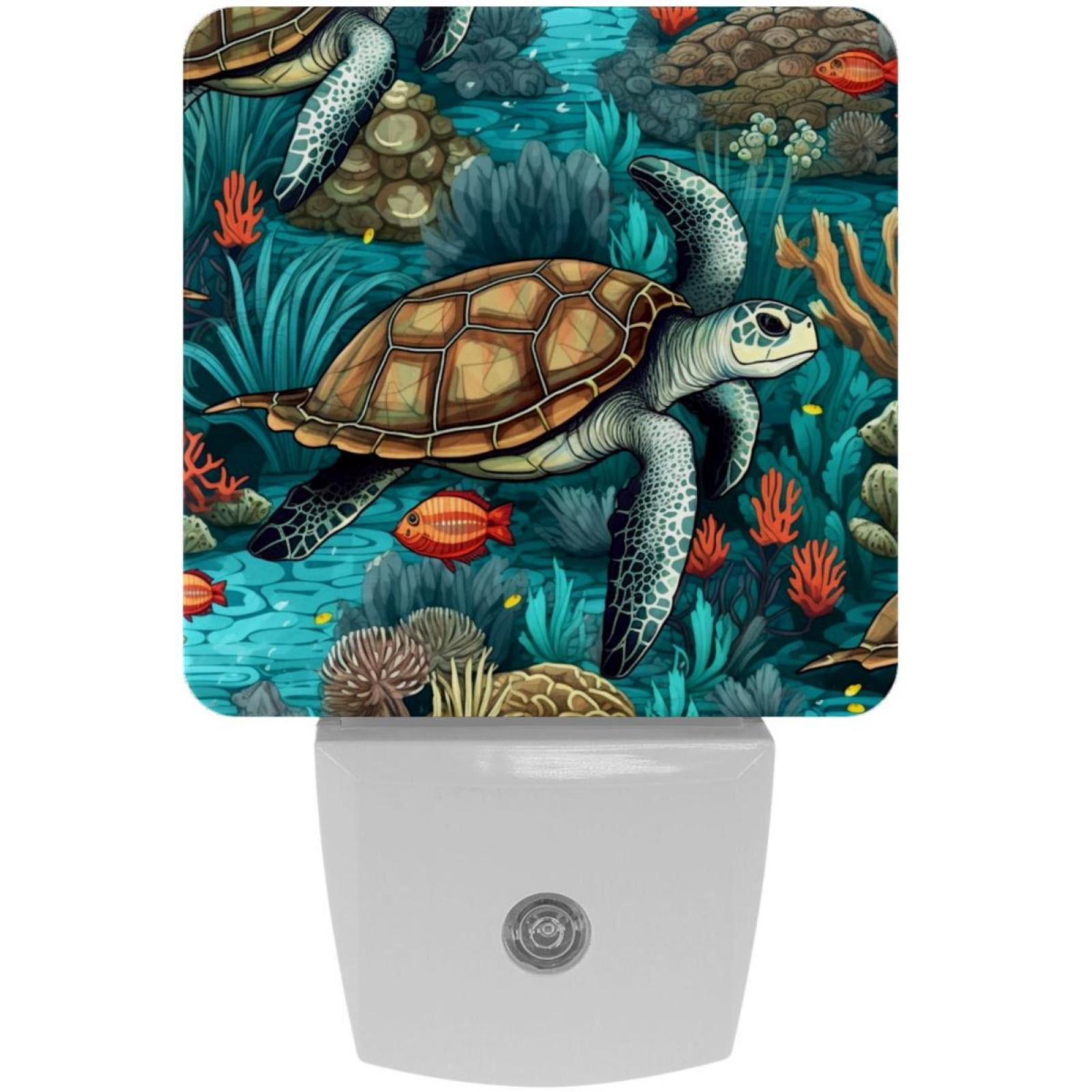 Sea turtle LED Square Night Light - Small and Bright Square-shaped LED ...