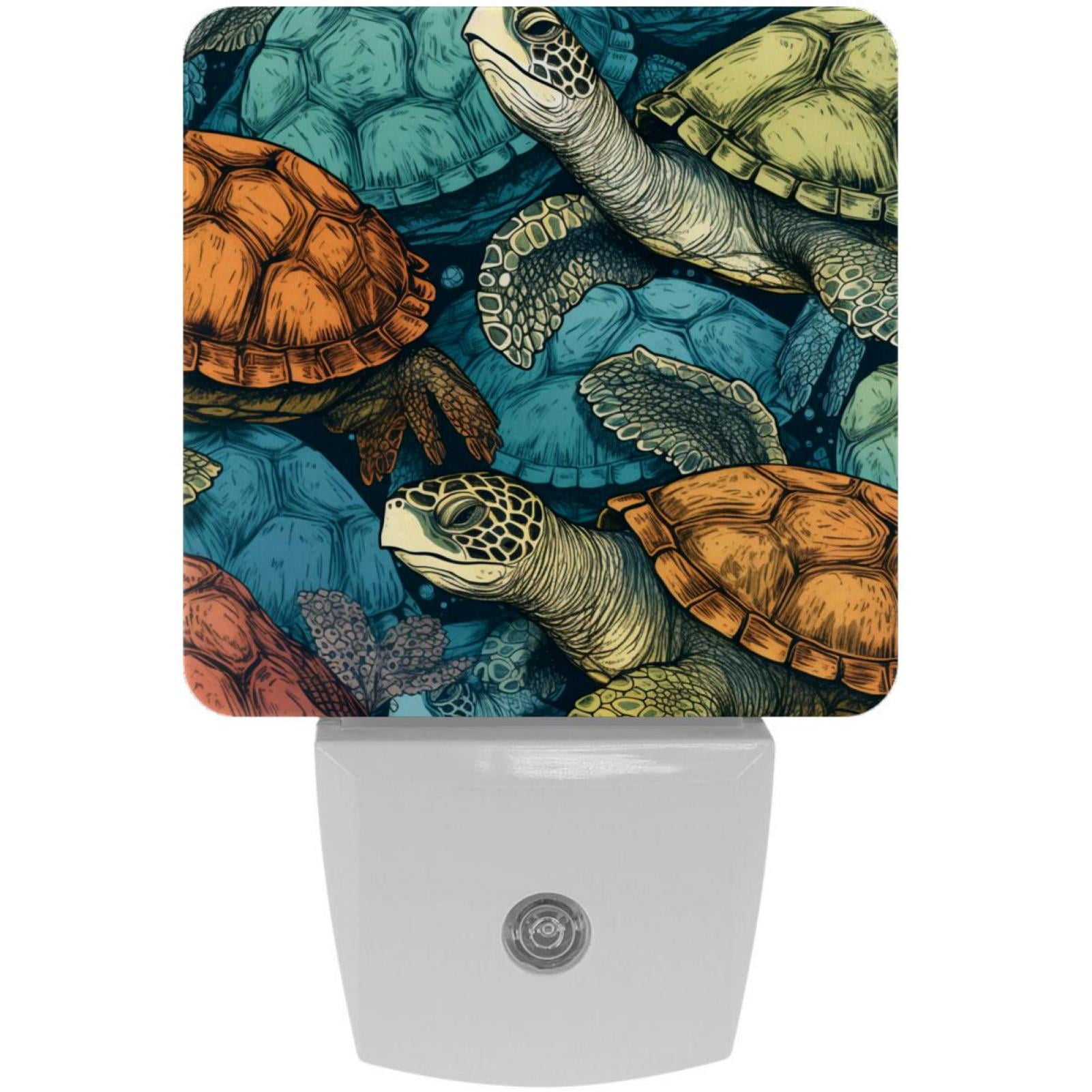 Sea turtle LED Square Night Light - Soft Glow Plug-in Lamp with Dusk to ...