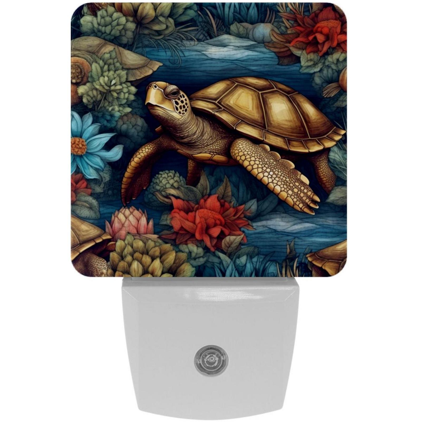 Sea turtle LED Square Night Light for Bedroom and Bathroom - Energy ...