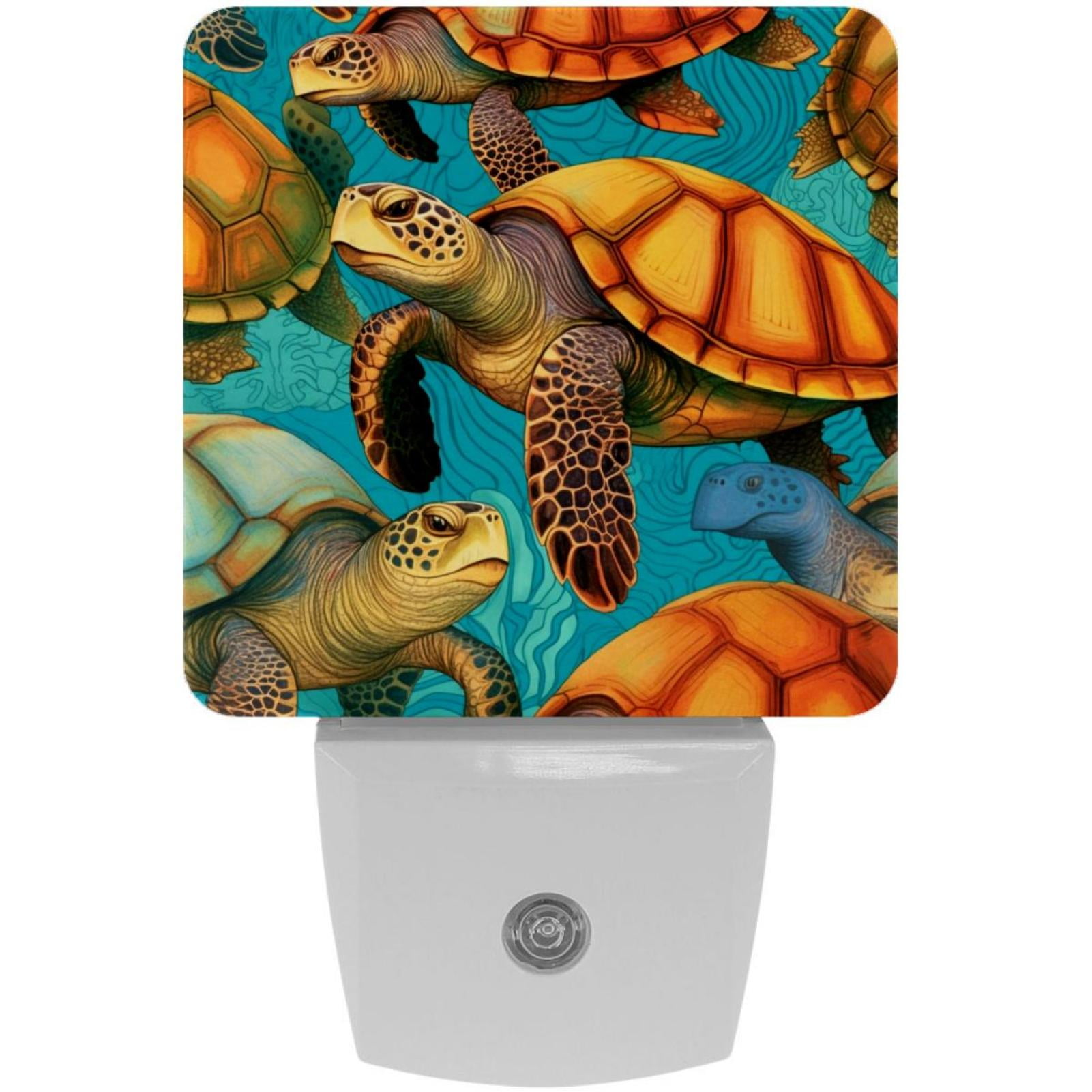 Sea turtle LED Square Night Lights - Energy Efficient Bedside Lamp with ...