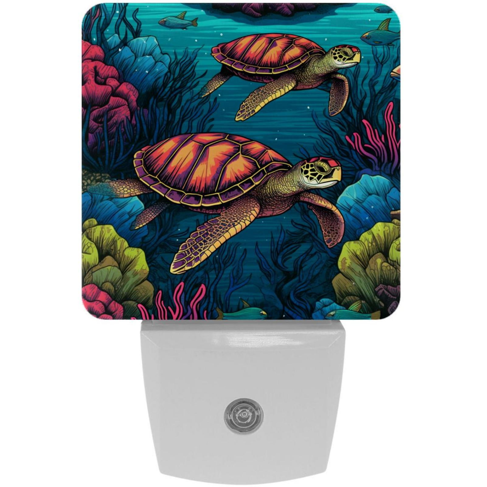 Sea turtle LED Square Night Lights - Energy Efficient Plug-in Wall Lamp ...
