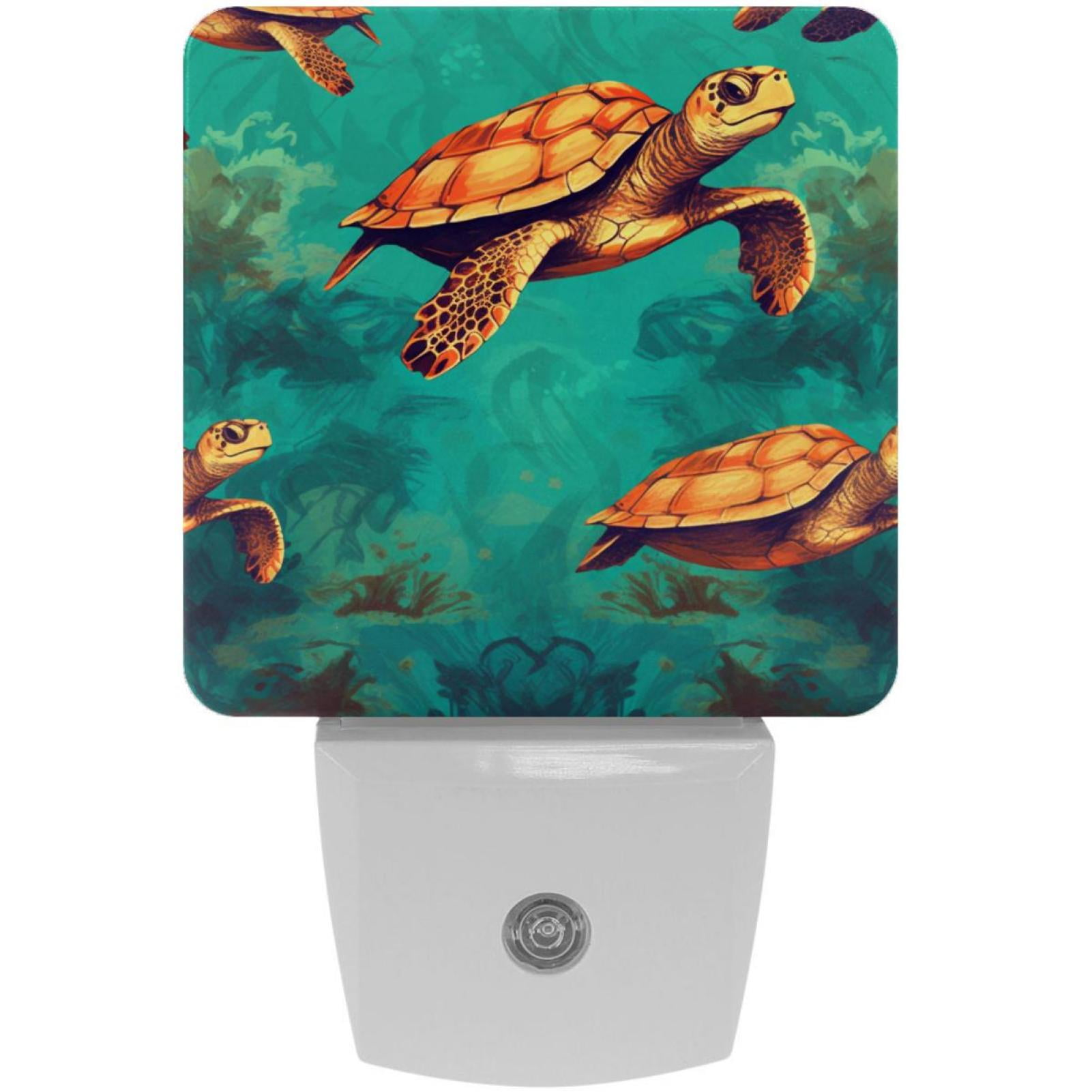 Sea turtle LED Square Night Lights - Energy Efficient Plug-in Wall Lamp ...