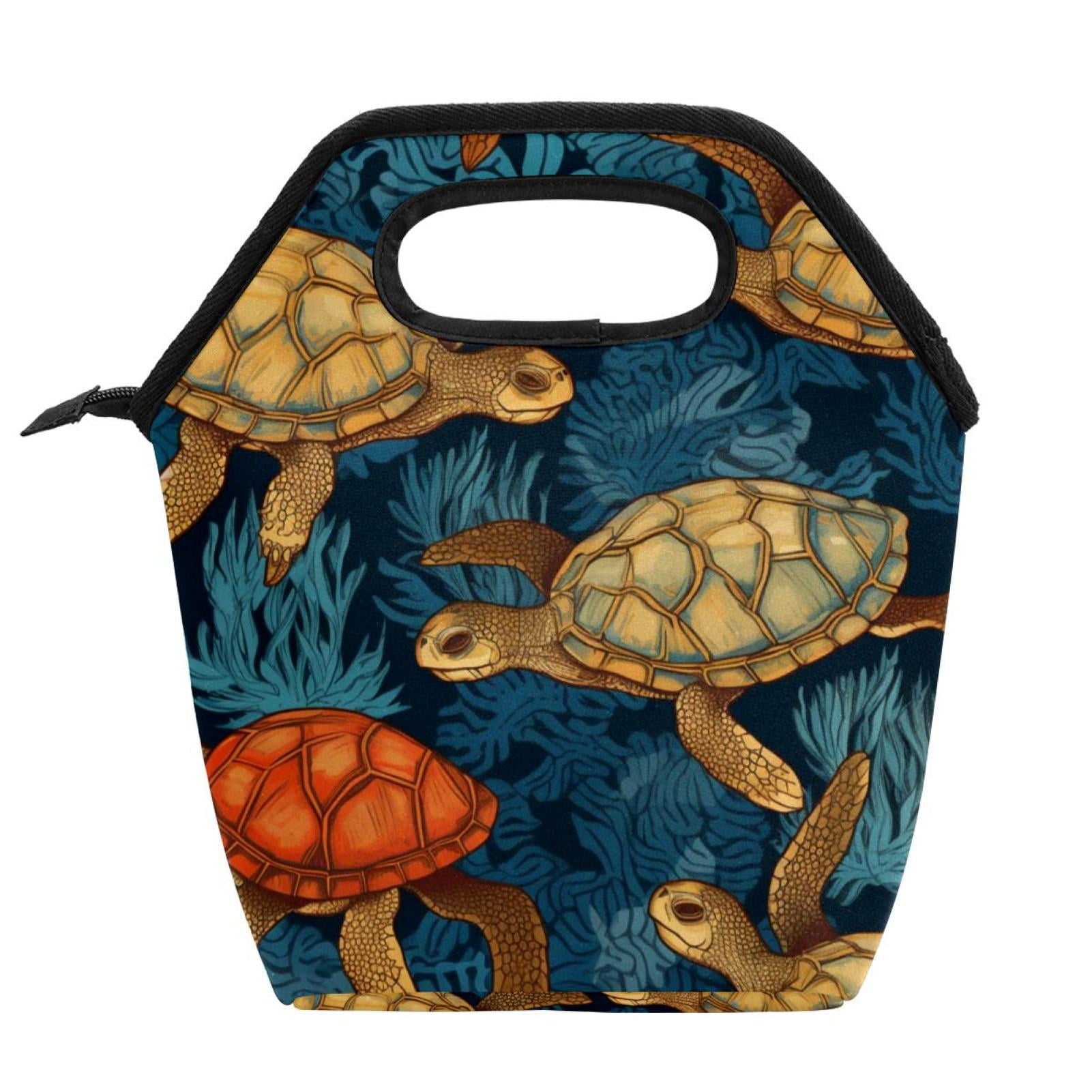 Sea turtle Large Capacity Lightweight Printed Insulated Ideal Lunch Bag ...