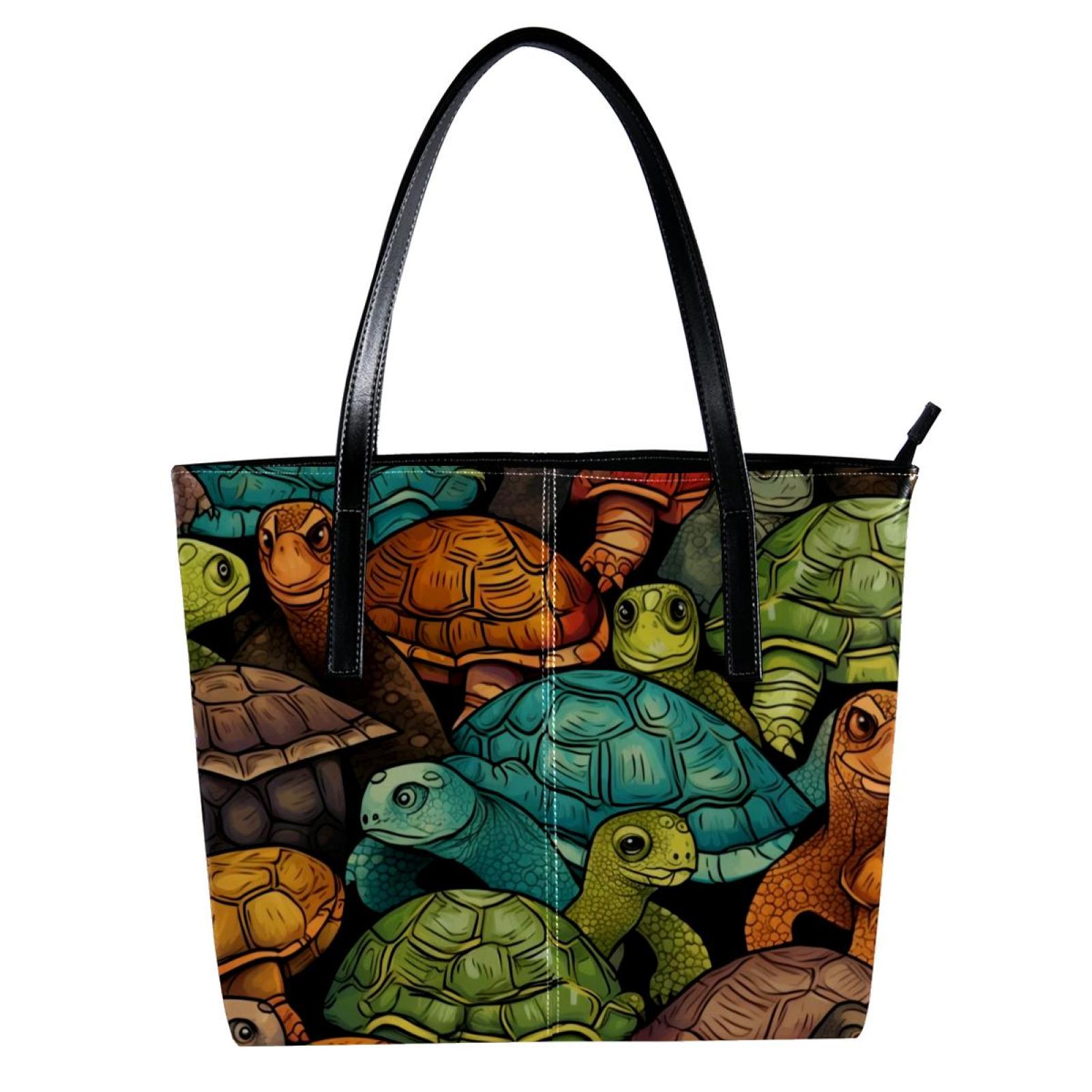 Sea turtle Leather Stitching Handbag High Quality Fashion Women ...