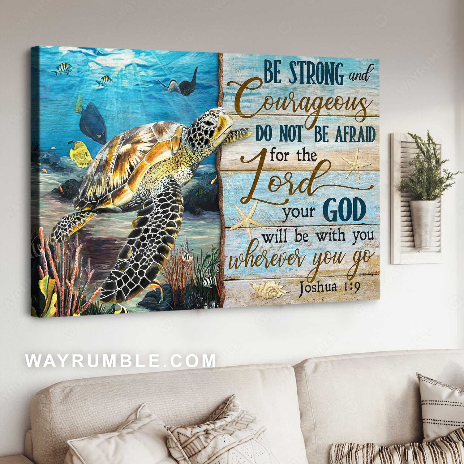 Sea turtle, Marine life, Coral reef, Be strong and courageous - Jesus ...